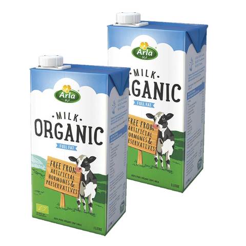 Arla Full Fat Organic Milk 1L Pack of 2 price in UAE | Carrefour UAE ...