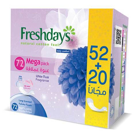 Freshdays Daily Liners Long Scented 72 pads price in Saudi Arabia ...